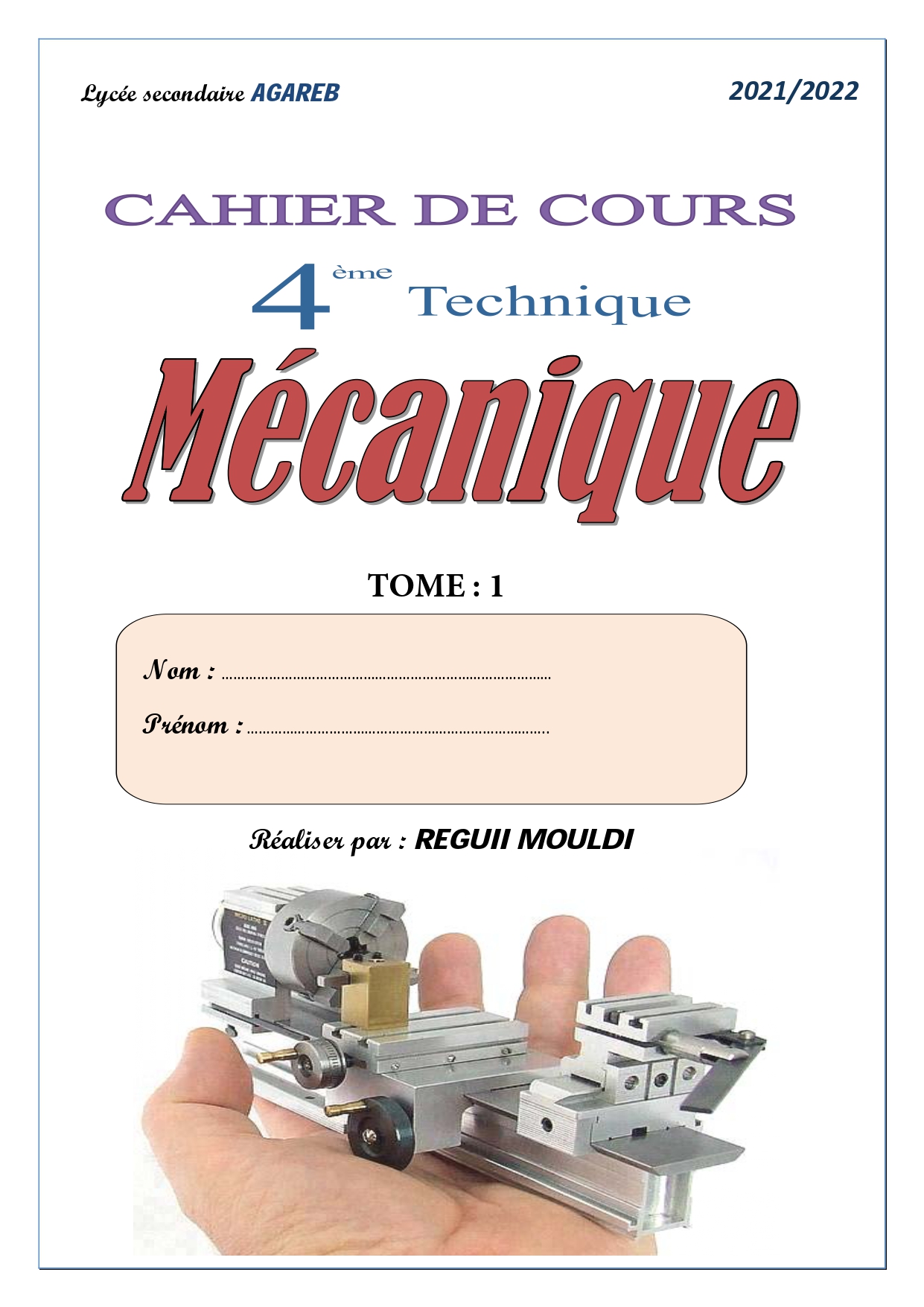 Cahier De Cours 4ème Technique Mecanique Pdf